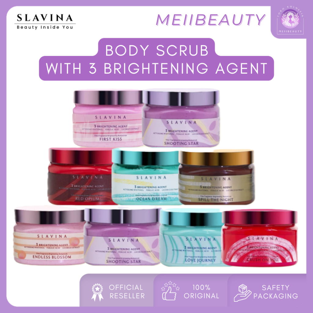 Jual SLAVINA Organic Rice Body Scrub | Lulur Badan Memutihkan Exfo ...
