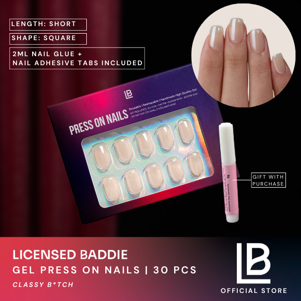 Jual LICENSED BADDIE Gel Press On Nails 'CLASSY B*TCH’ 30 Pcs, 2ml Nail ...