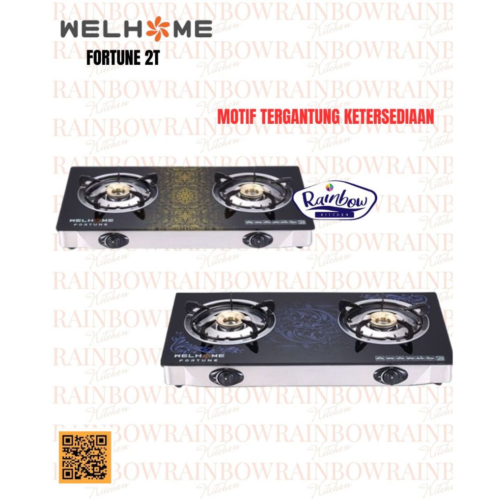 Jual Welhome - Kompor Gas Kaca 2 Tungku Fortune | Shopee Indonesia