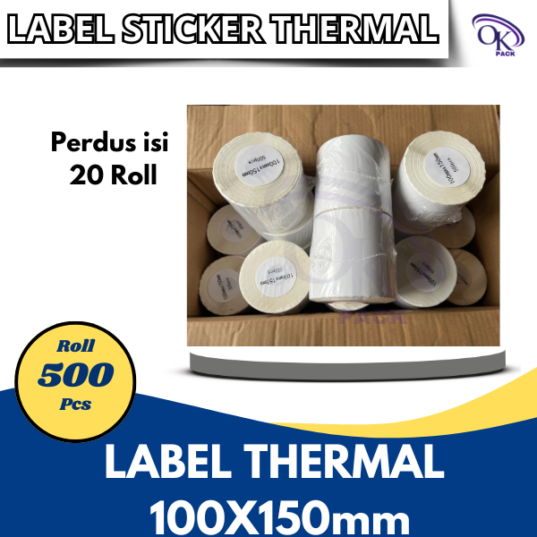 Jual LABEL STICKER THERMAL & CONTINOUS PAPER THERMAL, THERMAL RESI, RESI STICKER 100 X 150 mm ...