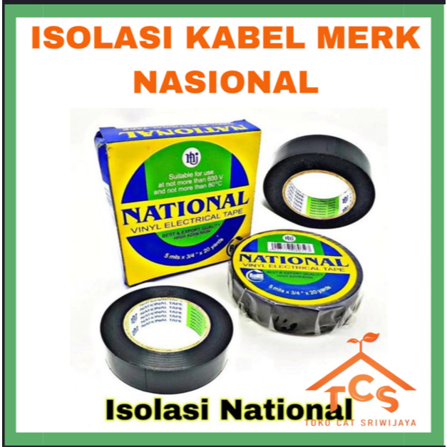 Jual ISOLASI KABEL LISTRIK HITAM MERK NASIONAL TAHAN LAMA PREMIUM MURAH ...
