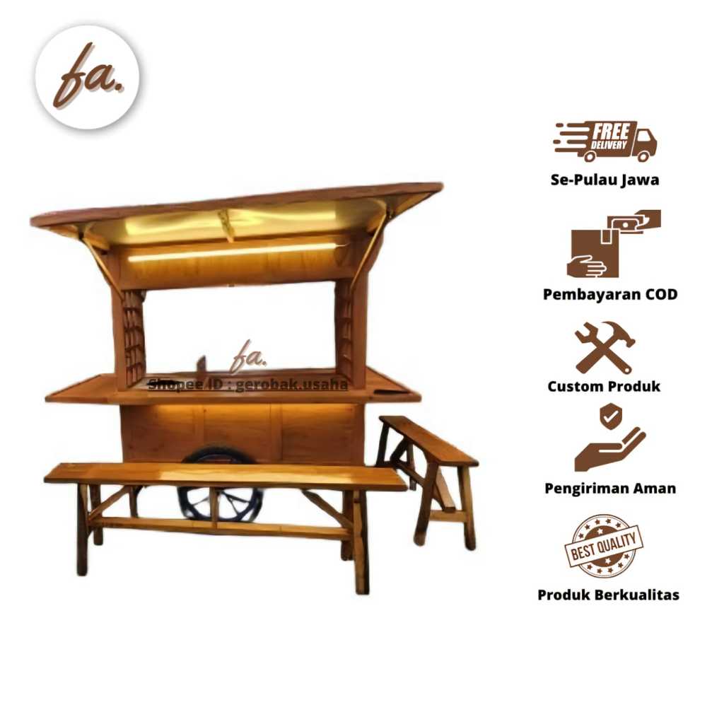 Jual Gerobak Angkringan Jepang Atap Lipat Lampu LED Murah | Shopee ...