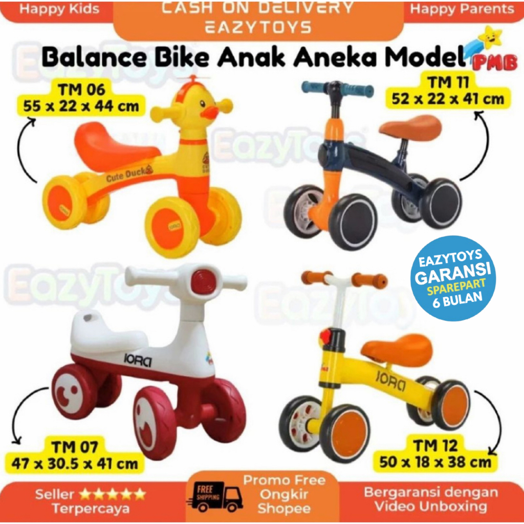 Jual Balance Bike Push Bike Sepeda Dorong Anak PMB IORA | Shopee Indonesia