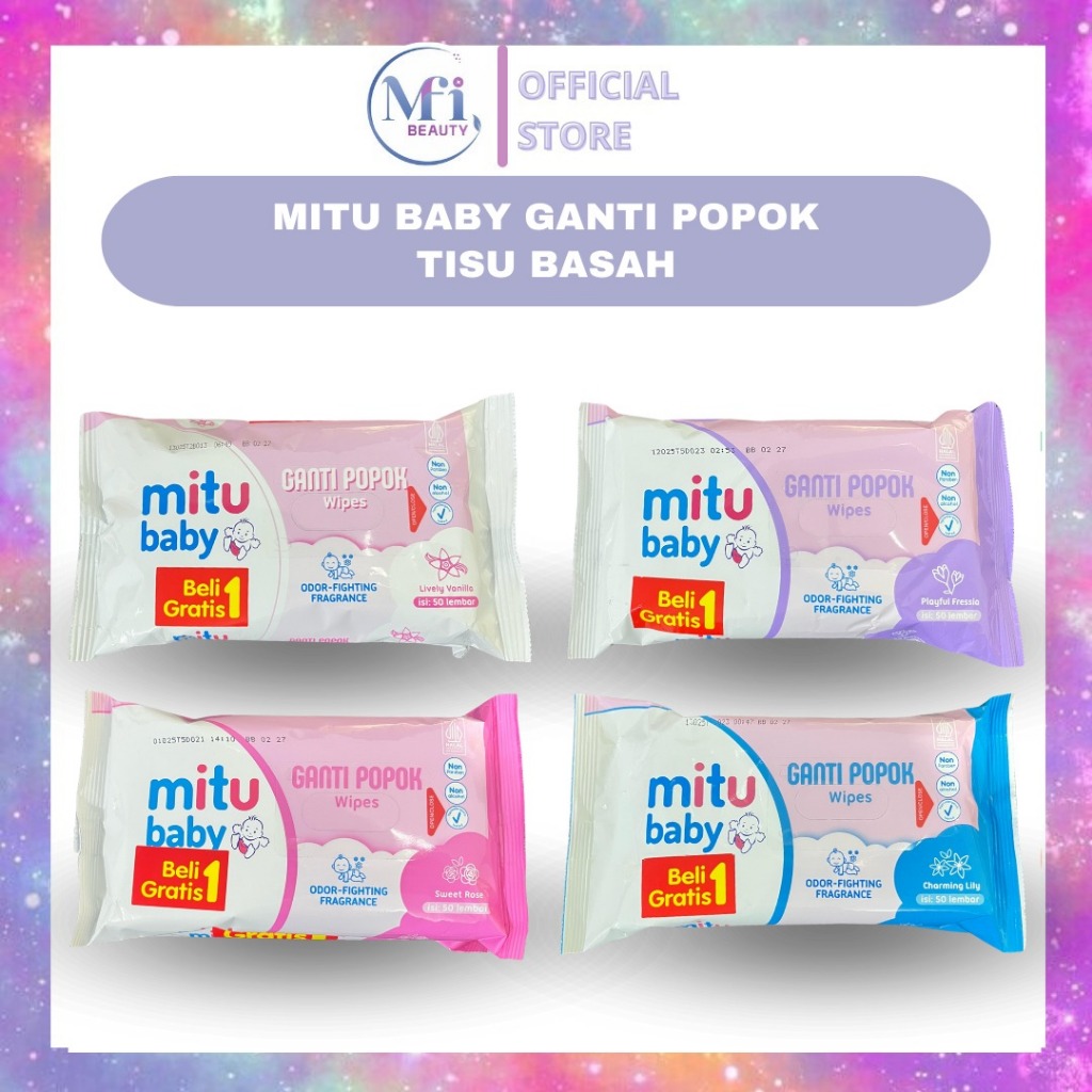 Jual MFI - [Beli 1 Gratis 1] Mitu Baby Wipes | Isi 50 Lembar | Tisu ...