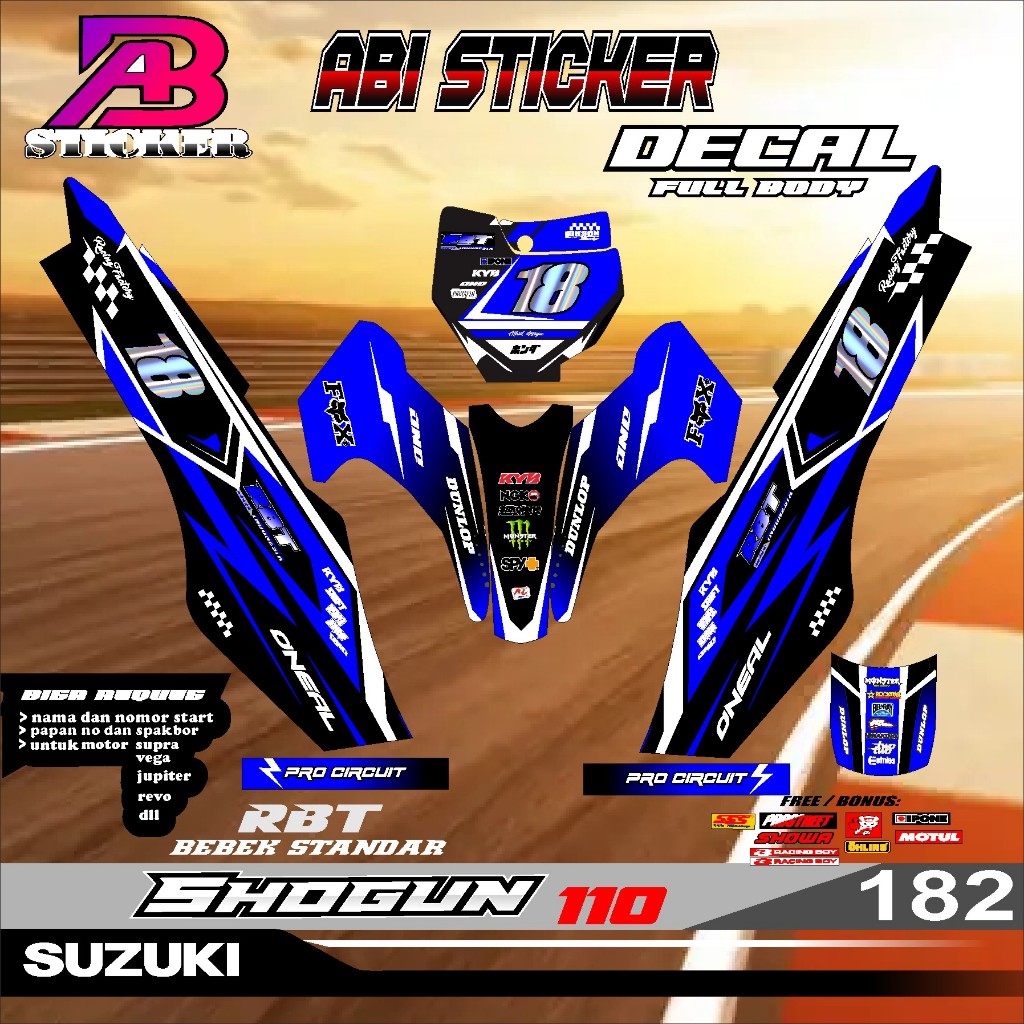 Jual ABI STICKER DECAL FULL BODY RBT SHOGUN 110 RBT BEBEK MODIF ...