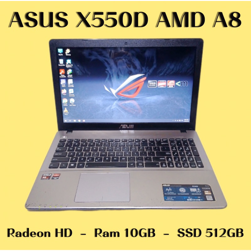 Jual Laptop Gaming Dual VGA , Asus X550DP AMD A8. Ram 10GB, SSD 512GB ...
