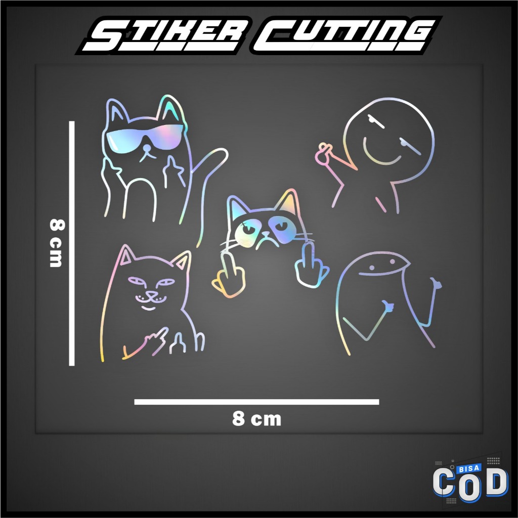 Jual Stiker Sticker Cutting MOTIF RANDOM HOLOGRAM Stiker Potong Sticker ...