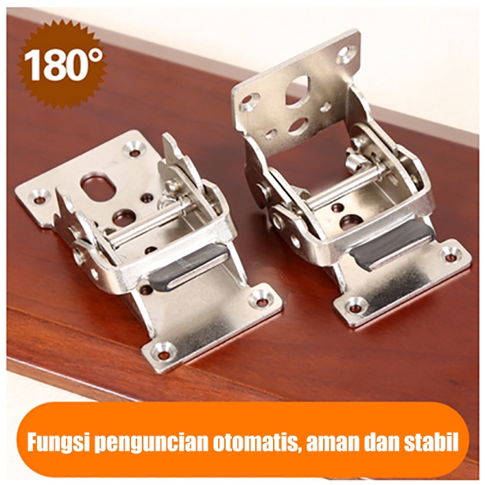 Jual 180° Braket Engsel Kaki Meja Lipat Engsel Siku Kaki Meja Lipat COD ...