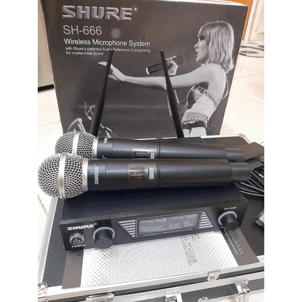 Jual Mic Wireless Shure SH666 SH-666 SH555 SH-555 SH444 SH-444 UHF 2 ...