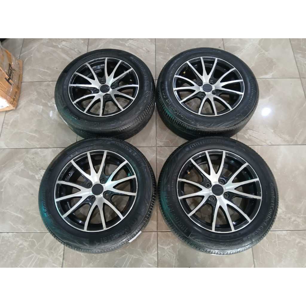 Jual Velg mobil racing bekas ring 15 pcd 4x100 + ban 185 65 R15 | Shopee Indonesia