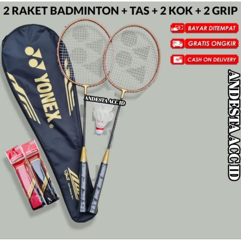Jual RAKET BADMINTON CARBONEX 2 RAKET BONUS TAS | Shopee Indonesia