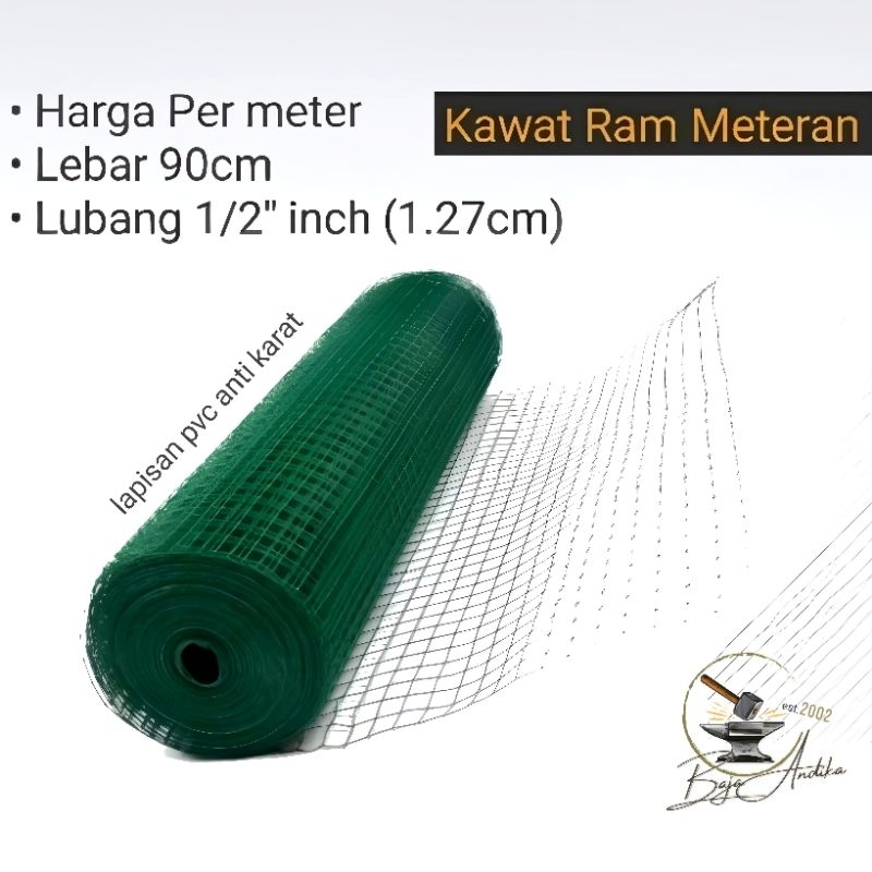 Jual Kawat Ram Meteran Kawat Loket Hijau 1/2 1/4 inch Per Meter ...