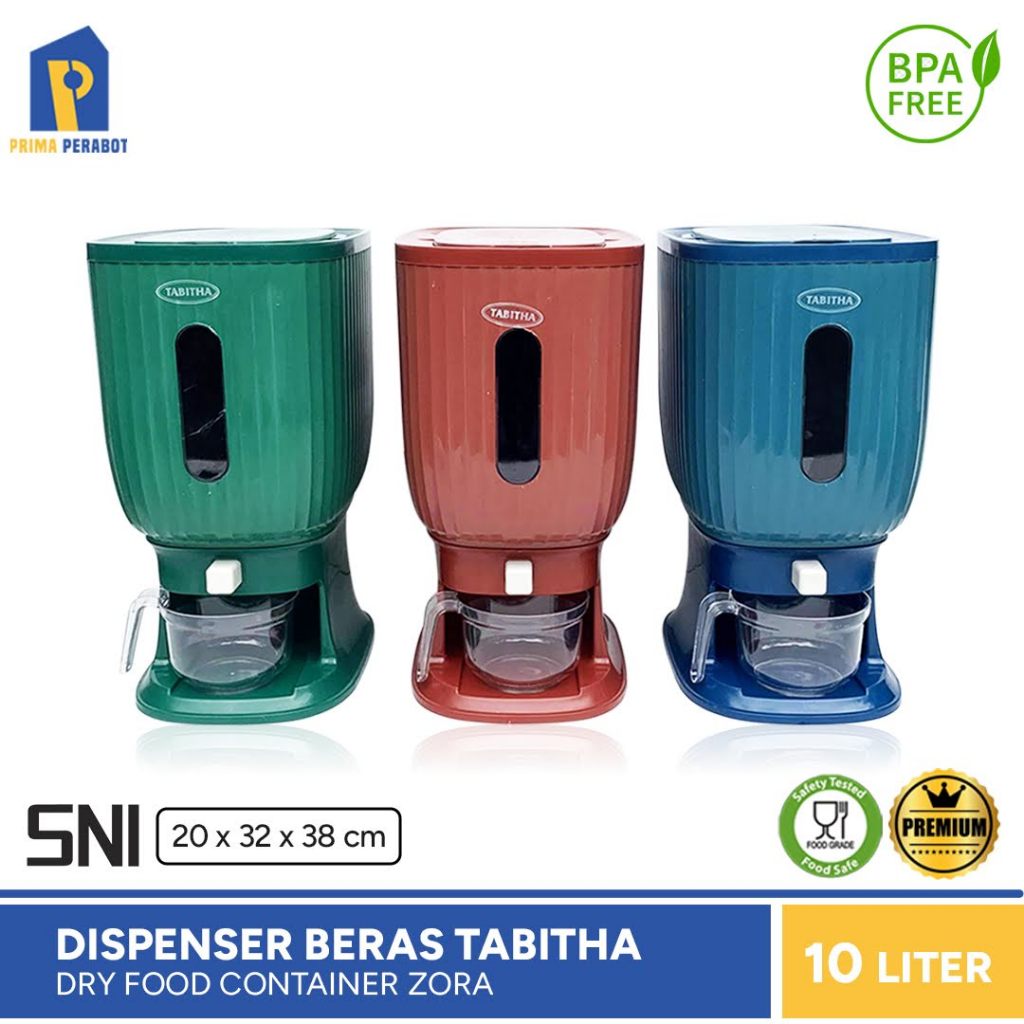 Jual Dispenser Beras 10 liter Wadah Beras Dry Food Container Zora ...