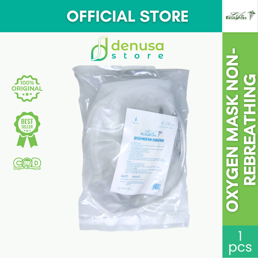 Jual 𝗗𝗘𝗡𝗨𝗦𝗔 - Life Resources Oksigen Mask NRM Dewasa | Masker ...