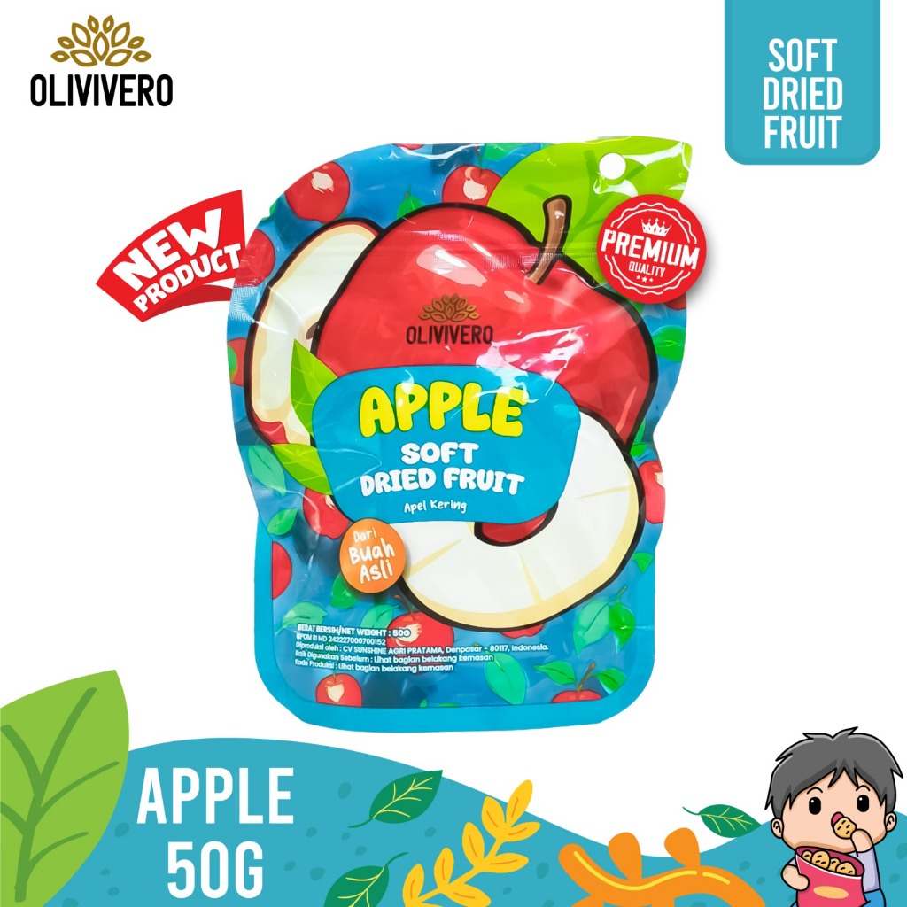 Jual OLIVIVERO Soft Dried Apple Ring 50gr | Shopee Indonesia