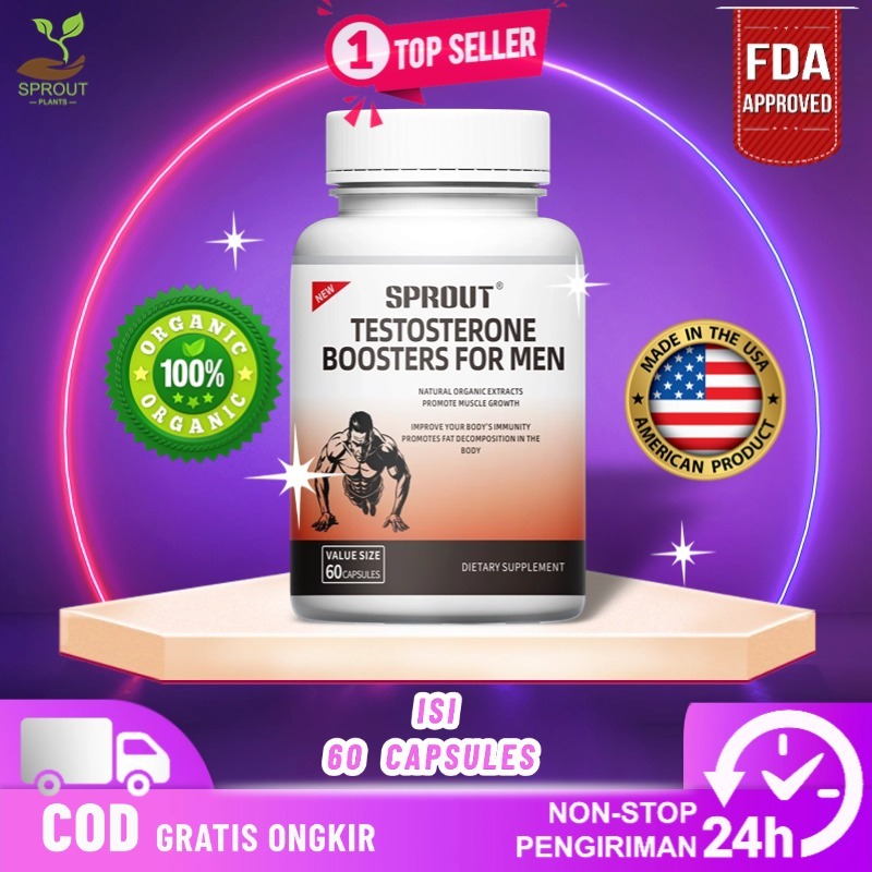Jual Suplemen SPROUT TESTOSTERONE BOOSTERS FOR MEN, Promosi Pertumbuhan ...