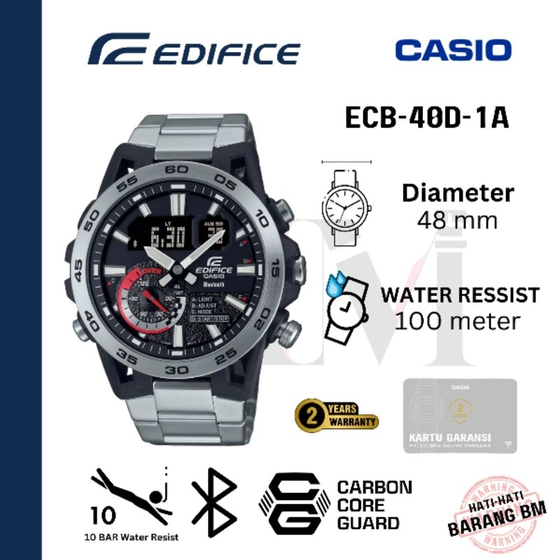 Jual CASIO EDIFICE ECB-40D-1ADF Jam Tangan Pria Original Analog-Digital Antiair ECB-40D-1A ECB ...