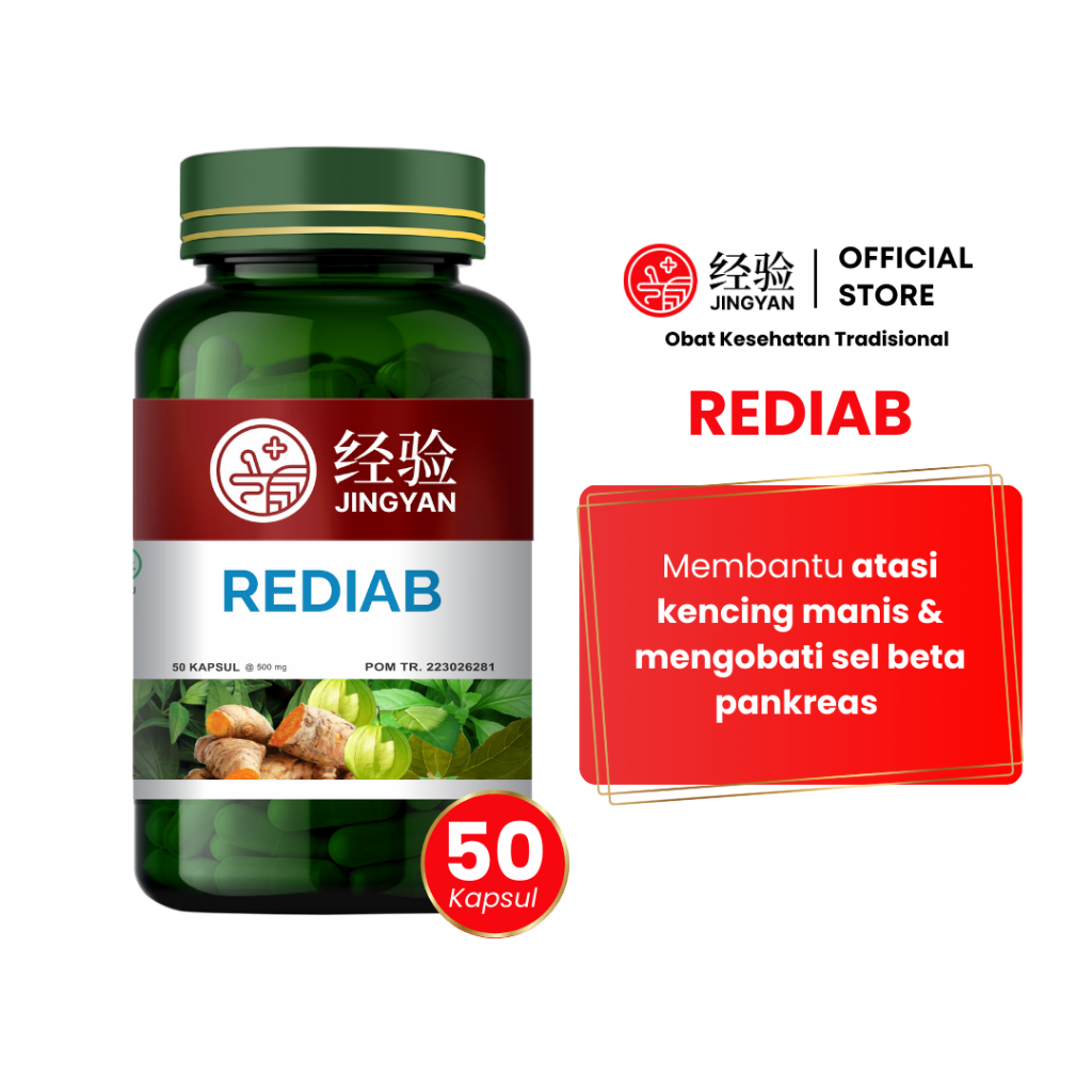 Jual JINGYAN Rediab Atasi Kencing Manis - 50 Kapsul Halal BPOM | Shopee ...