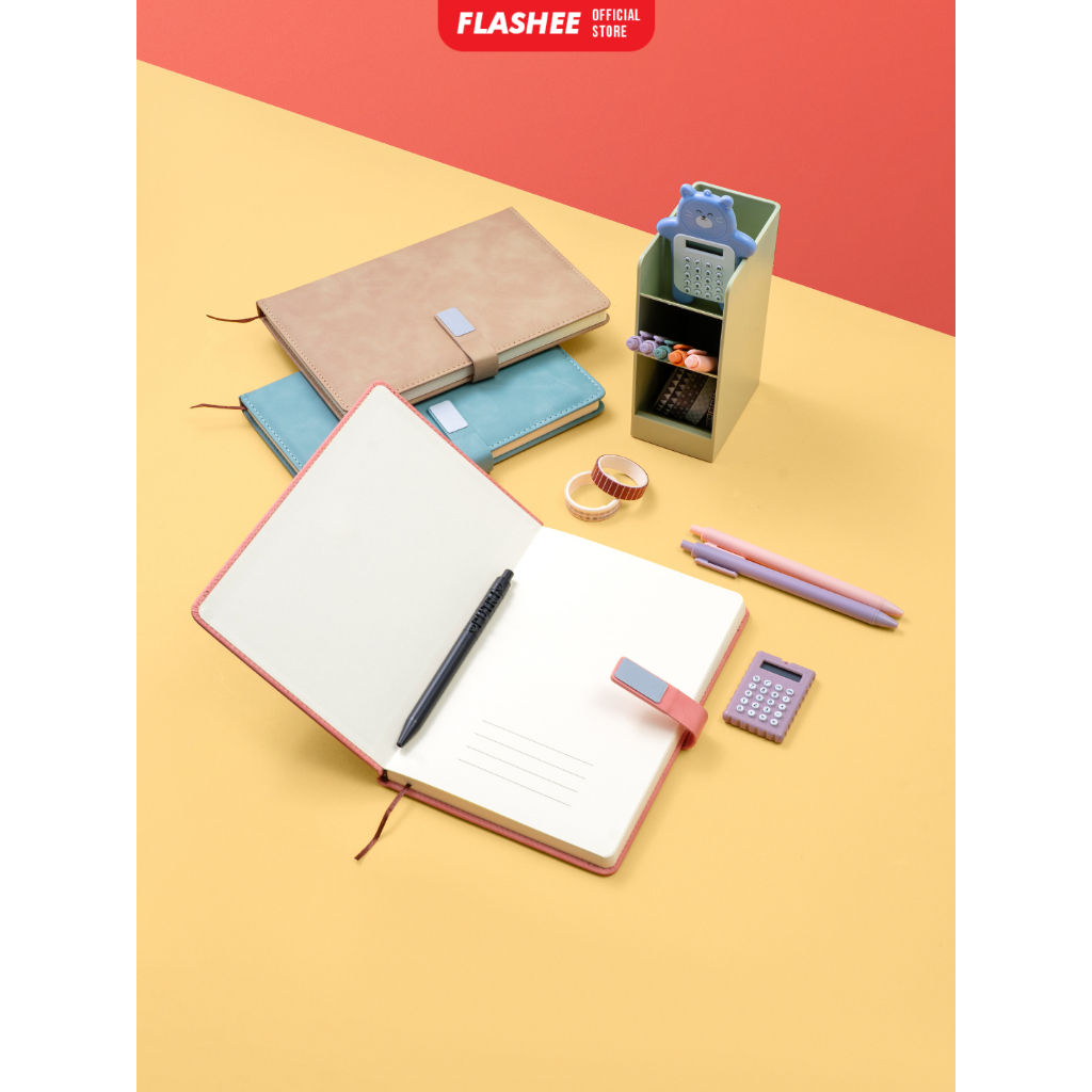 Jual Flashee Buku Agenda A5 Biru Muda Notebook Cover Kulit 100 Lembar ...