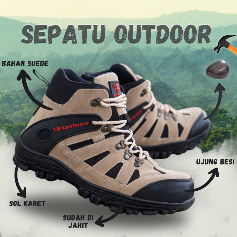 Jual ( BISA COD ) Sepatu Safety Pria Boots Ujung Besi Kerja Lapangan ...