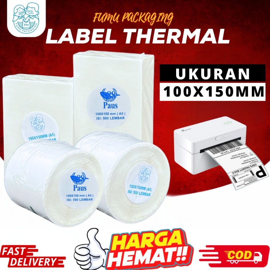Jual Kertas Label Thermal / Kertas Thermal Print / Kertas Stiker Barcode Online Shop/Waterproof ...