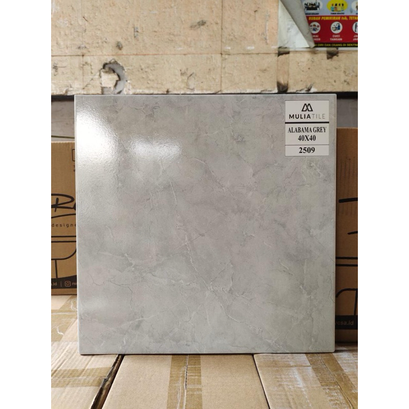 Jual KERAMIK MULIA 40x40 ALABAMA GREY | Shopee Indonesia