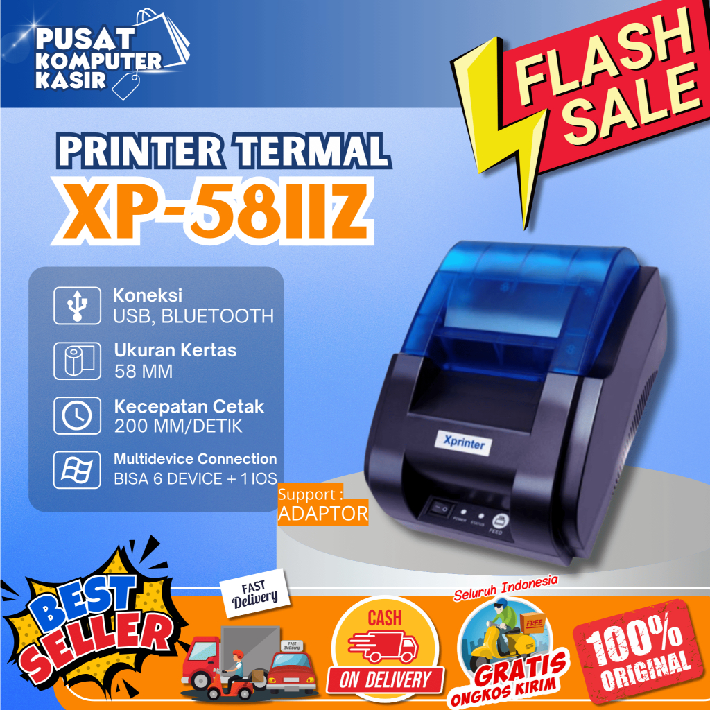 Jual Printer Thermal Kasir 58mm Xprinter XP58-IIZ // XP-58IIZ // XP58 ...