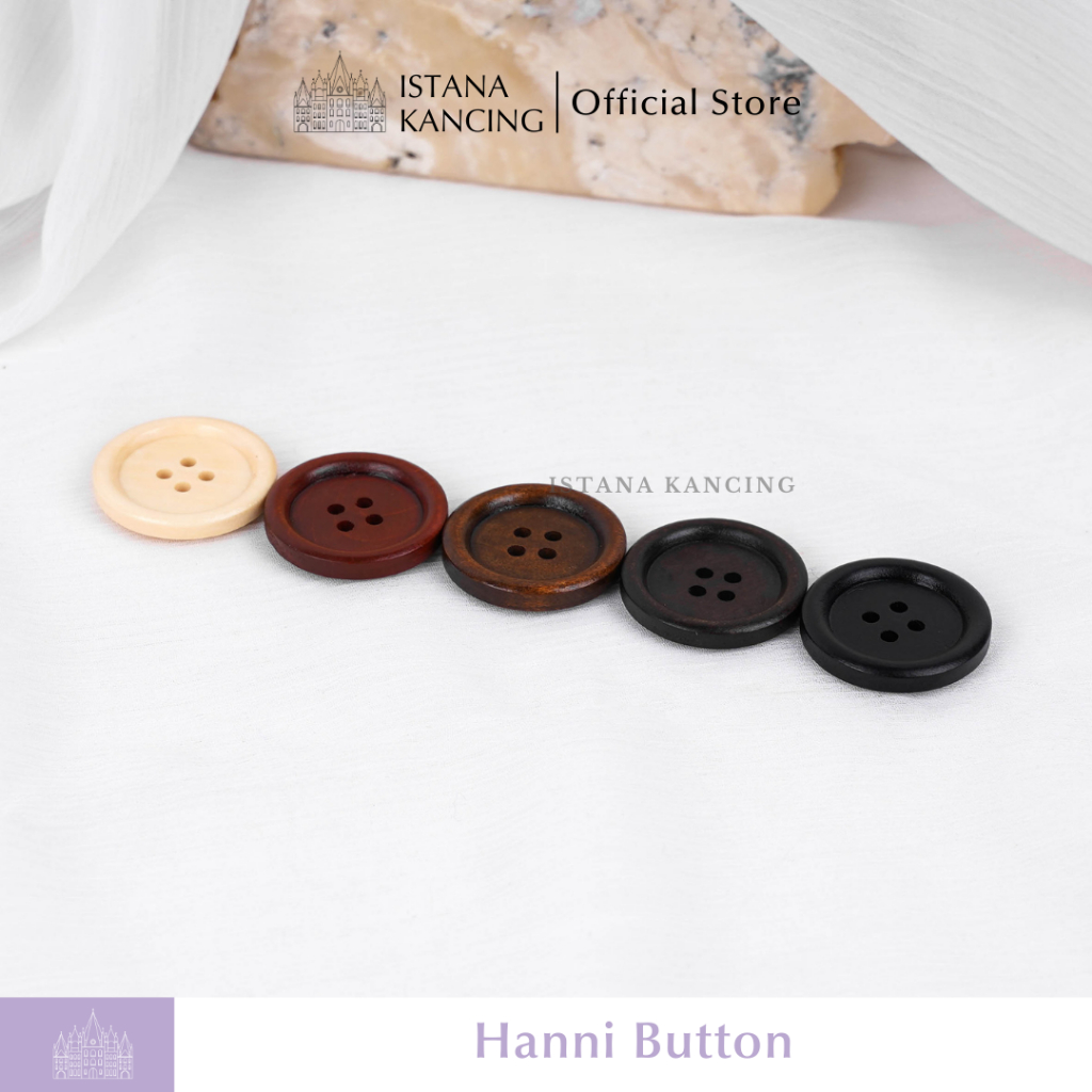 Jual Kancing Lubang 4 LUSINAN Hanni Button Kancing Kayu Motif Polos ...