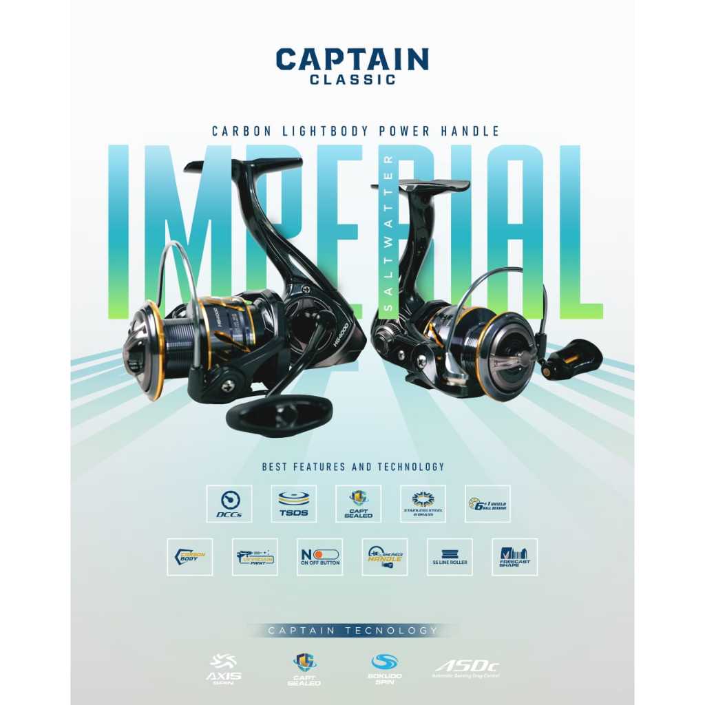 Jual Reel Pancing Spinning Captain Imperial Saltwater SW One Piece ...