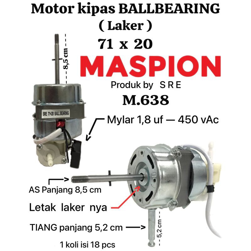 Jual Dynamo Fan Kipas / Fan Ball Bearing / Laker.Stand Fan 16" Maspion ...