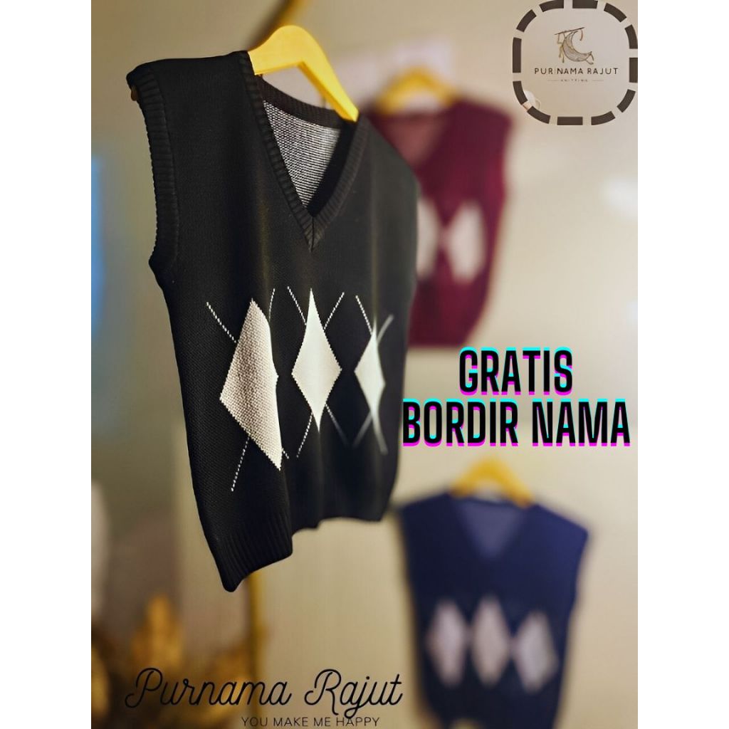 Jual ATASAN BAJU ROMPI RAJUT LIST STYLE TERBARU VEST PREMIUM BEST ...