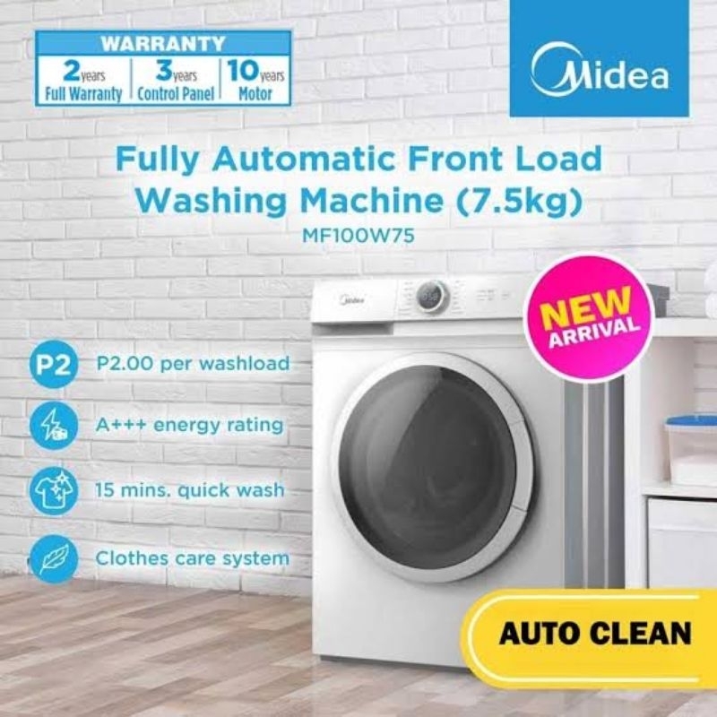 Jual MIDEA MF100W75 MESIN CUCI FRONT LOADING 7KG MF100 | Shopee Indonesia