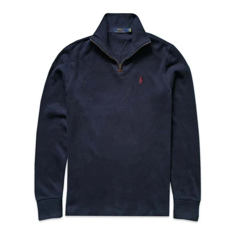 Jual POLO RALPH Lauren Pullover Half Zip Sweatshirt RL Navy | Shopee ...
