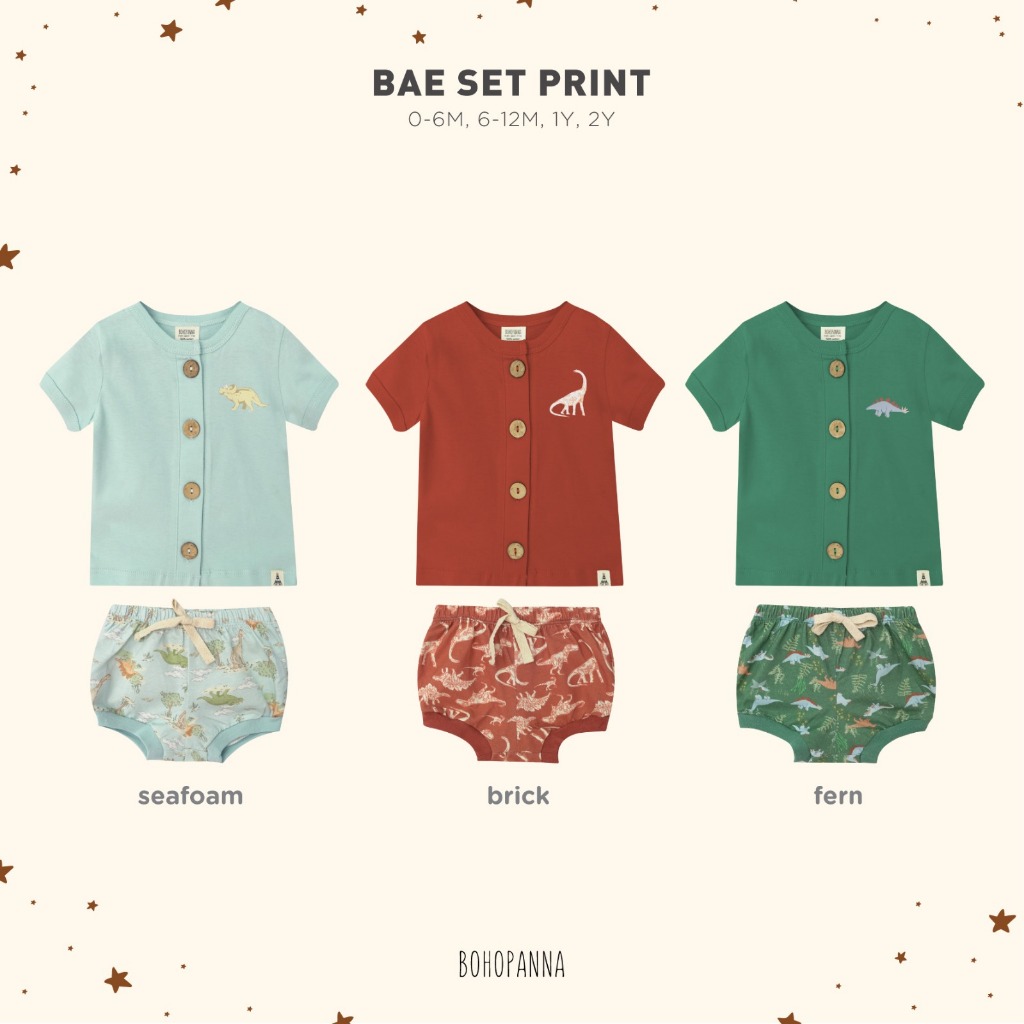 Jual BOHOPANNA Bae Set Unisex 0-2 Tahun Setelan Cozy Twin Tigre Pendek ...
