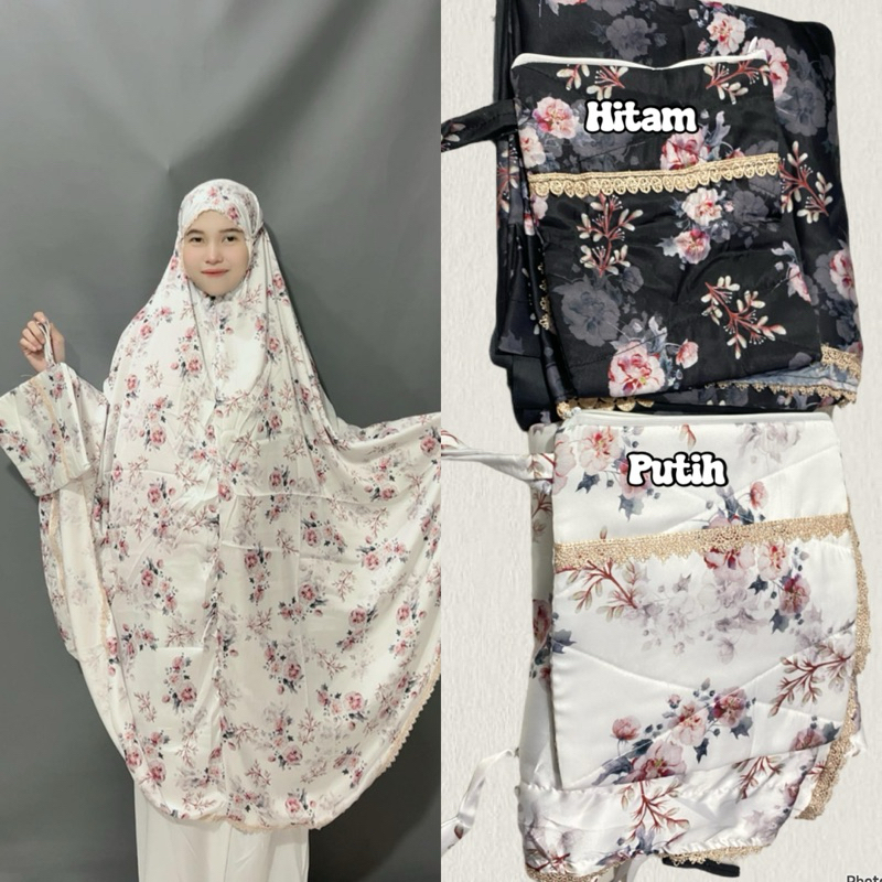 Jual Mukena silk Shabby/mukenah motif/mukena resleting/mukena elegant ...