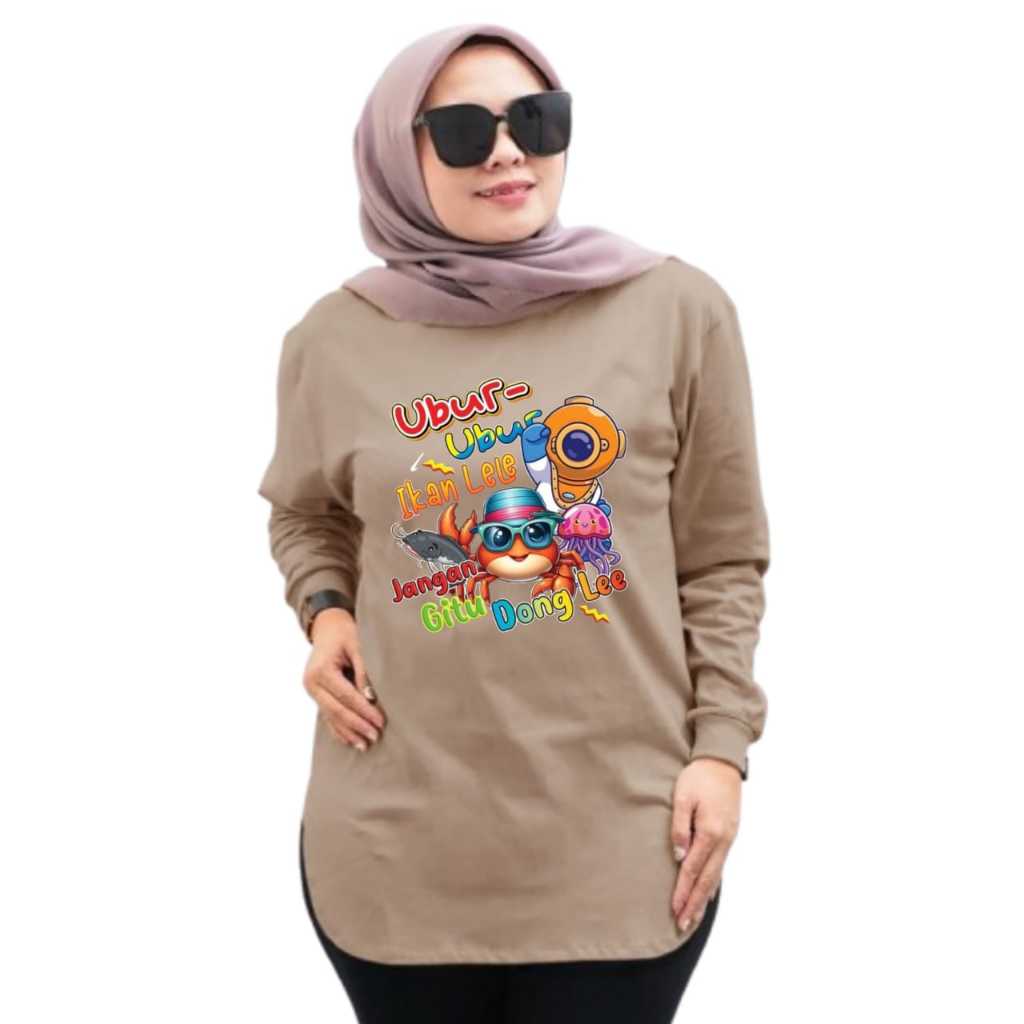 Jual Aatsan Wanita Gambar Print Dtf Just Kidding Le | Shopee Indonesia