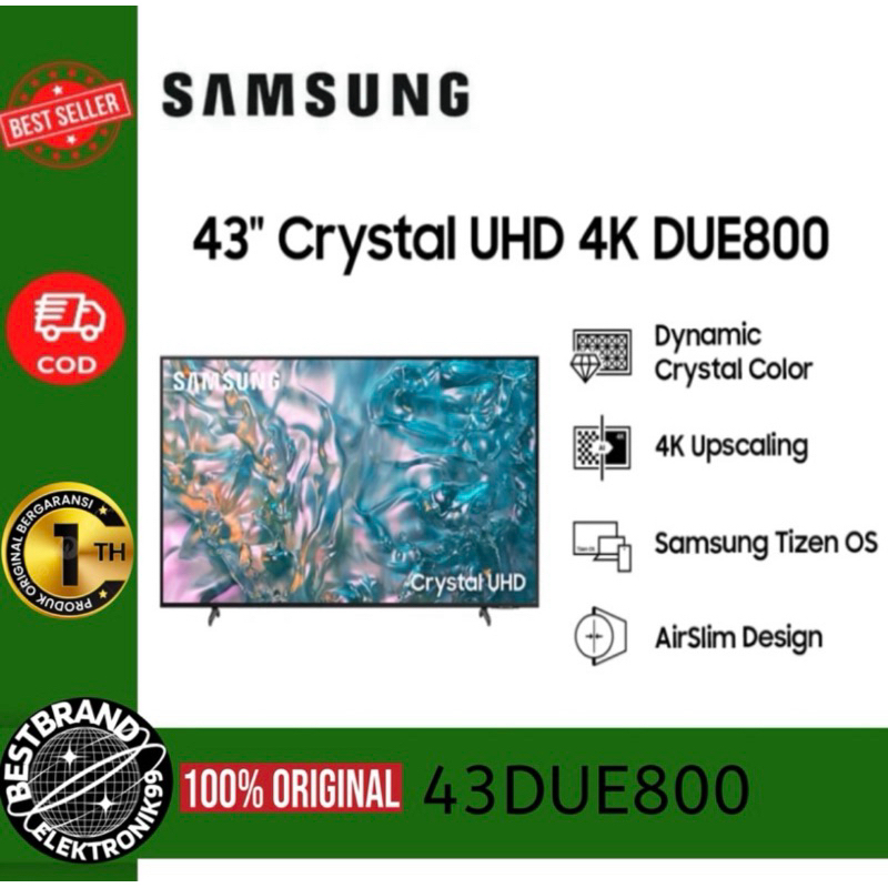 Jual SAMSUNG 43DUE800 43INCH CRYSTAL UHD 4K SMART TV UA43DUE800KXXD UA43DUE800 / 43DU8000 ...