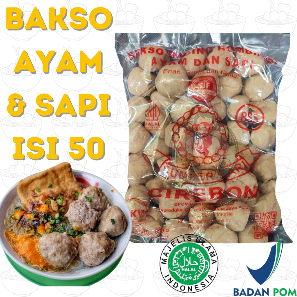 Jual bakso sumber sari shahila isi 50 butir kombinasi daging sapi dan ...