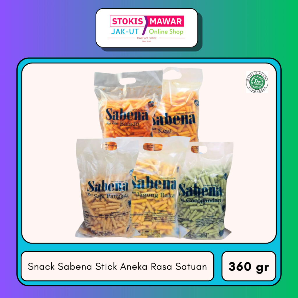 Jual Grosiran Snack Sabena Stik Ukuran 360gr Rasa Balado / Keju / Sapi Panggang / Jagung Bakar ...