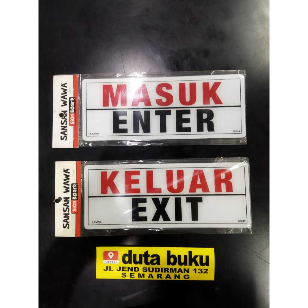 Jual Acrylic / Akrilik Sign Board Label Tulisan Keluar Masuk Sanwa ...