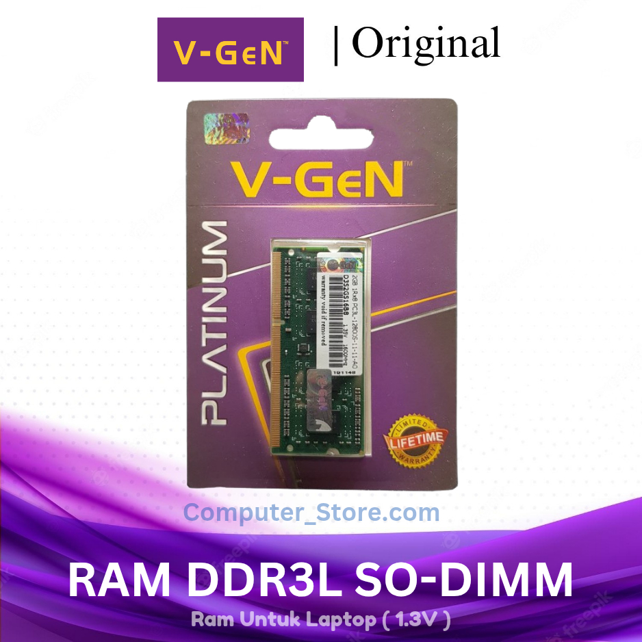 Jual Ram Laptop Sodimm V-Gen Platinum DDR3L 2GB, 4GB, 8GB 10600/12800 ...