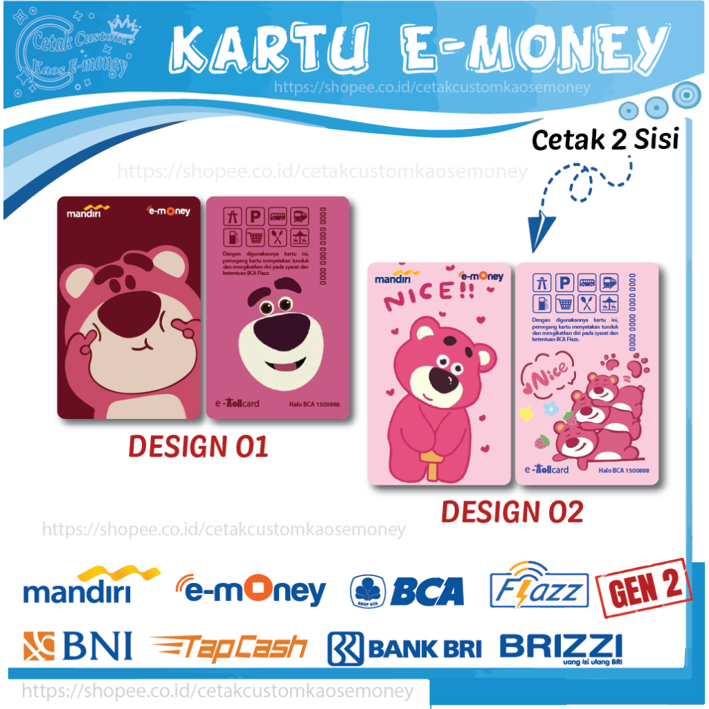 Jual KARTU E MONEY E TOLL GAMBAR KARTUN LOTSO LUCU CUTE MANDIRI EMONEY ...