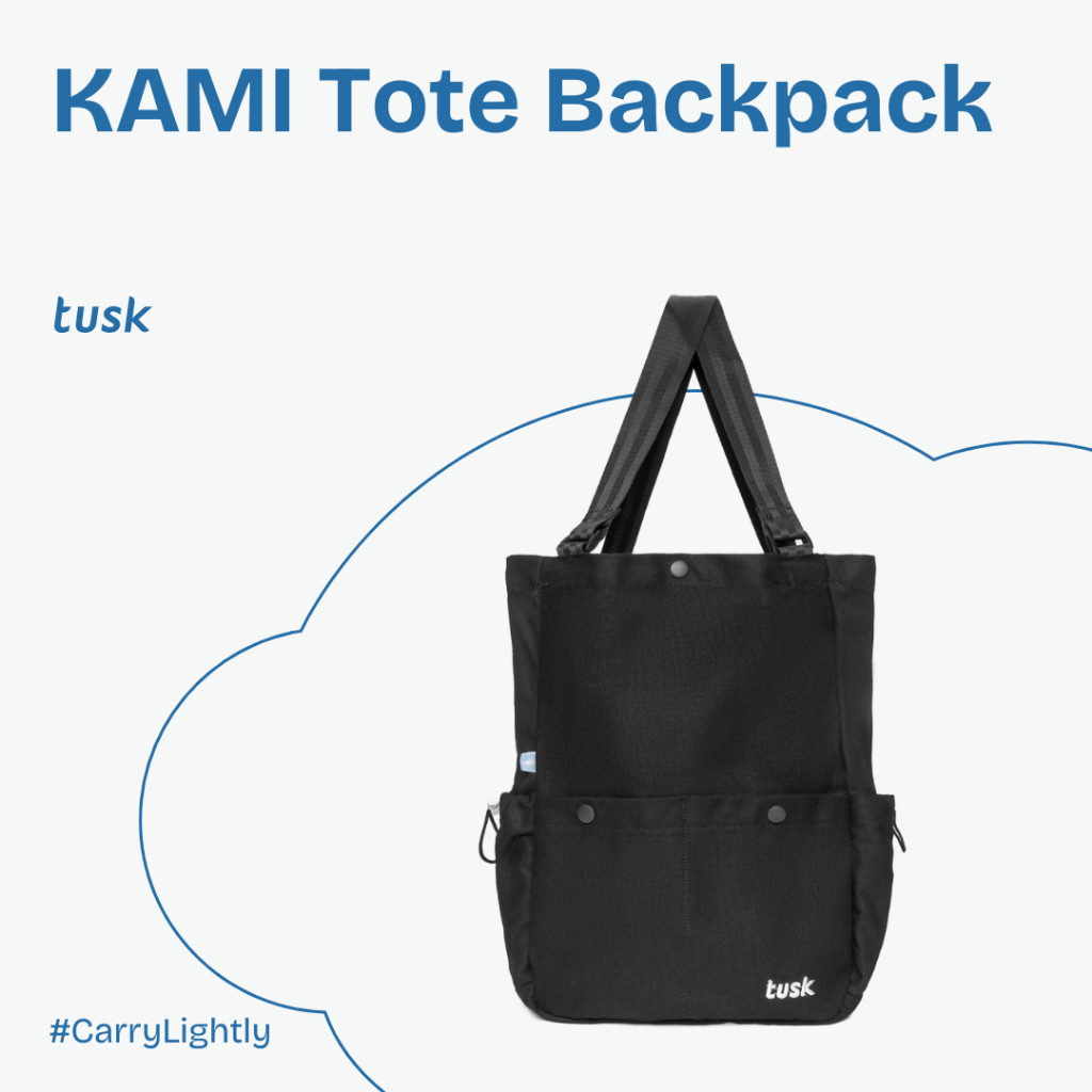 Jual Tusk Totebag Kami Black Tas Backpack Totepack 2in1 Selempang | Shopee Indonesia