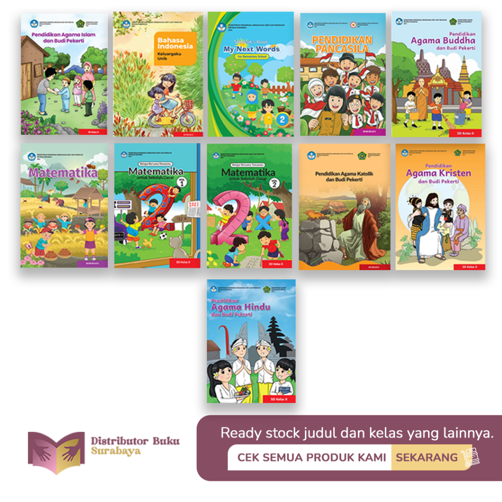 Jual Buku Paket Kurikulum Merdeka Kelas 2 SD - Matematika / Pancasila / Islam / Inggris ...