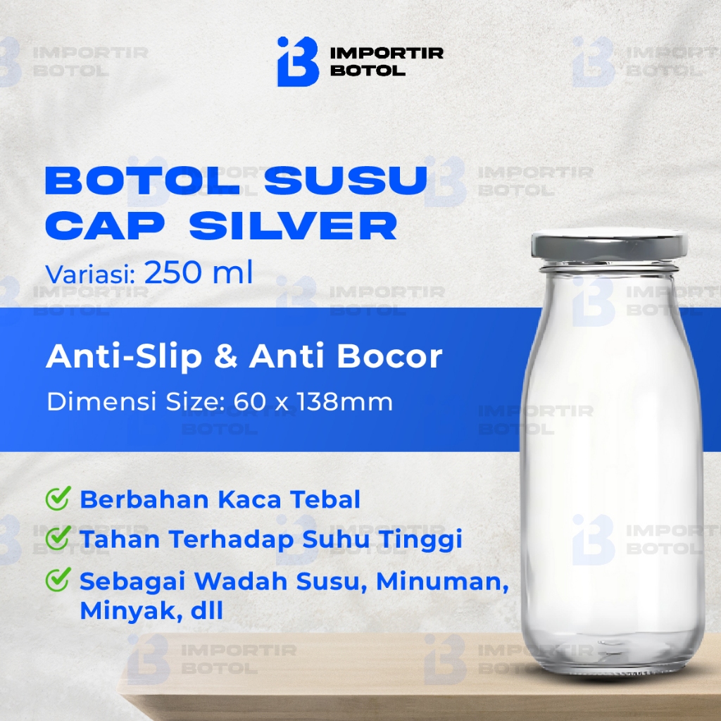Jual IMPORTIR BOTOL Botol Milk Clear 250ml / Botol Susu Kaca Bening ...