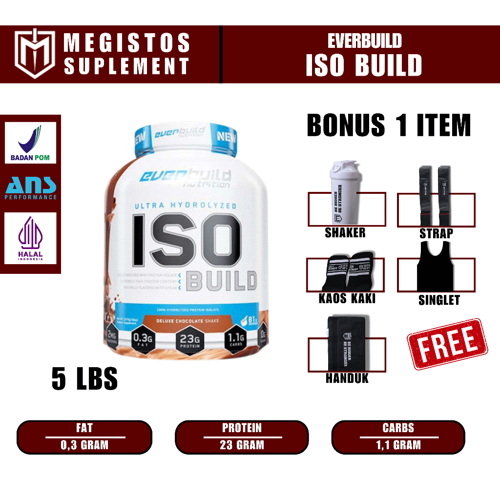 Jual Everbuild Iso Build 5lbs Hydrolized Whey Protein Isolate seperti ...