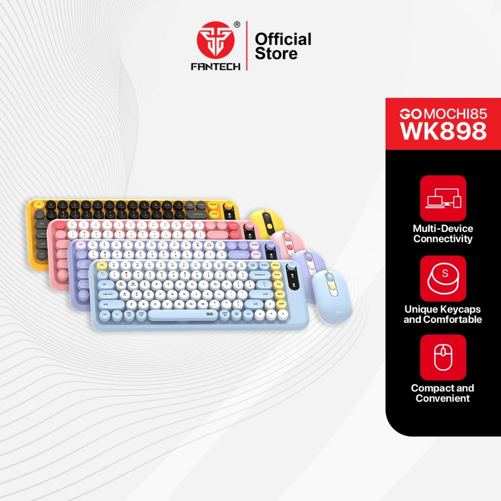 Jual Fantech GO MOCHI 85 101 Combo Set Keyboard Mouse Wireless Bluetooth Dual Mode | Shopee ...