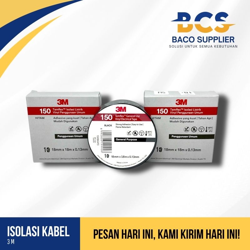 Jual [ISOLASI KABEL 3M] Isolasi Kabel Listrik 3M Vinyl Electrical Tape ...