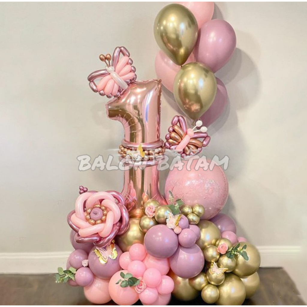 Jual Paket Balon Angka 100cm JUMBO Bunga Pink 9880 | Shopee Indonesia