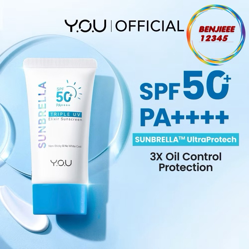 Jual YOU Sunbrella Triple UV Elixir Sunscreen SPF50+ PA++++ tabir surya oil control sunblock ...